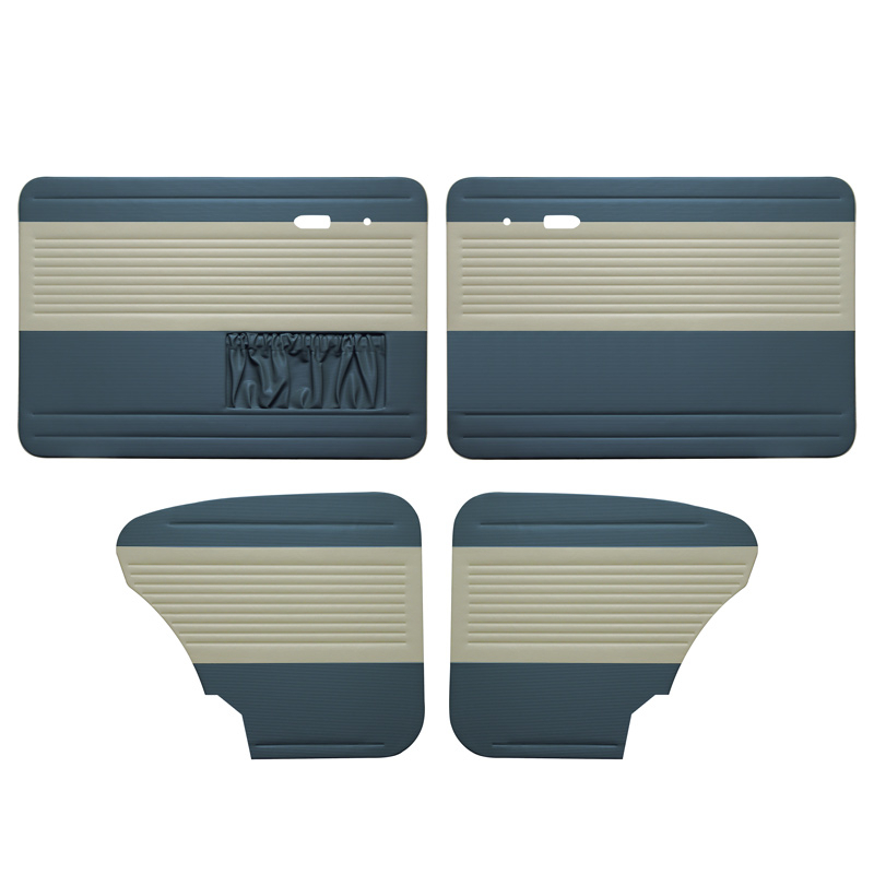 Door panels | 8/64»7/66 | off white/water blue | sedan - VW Beetle