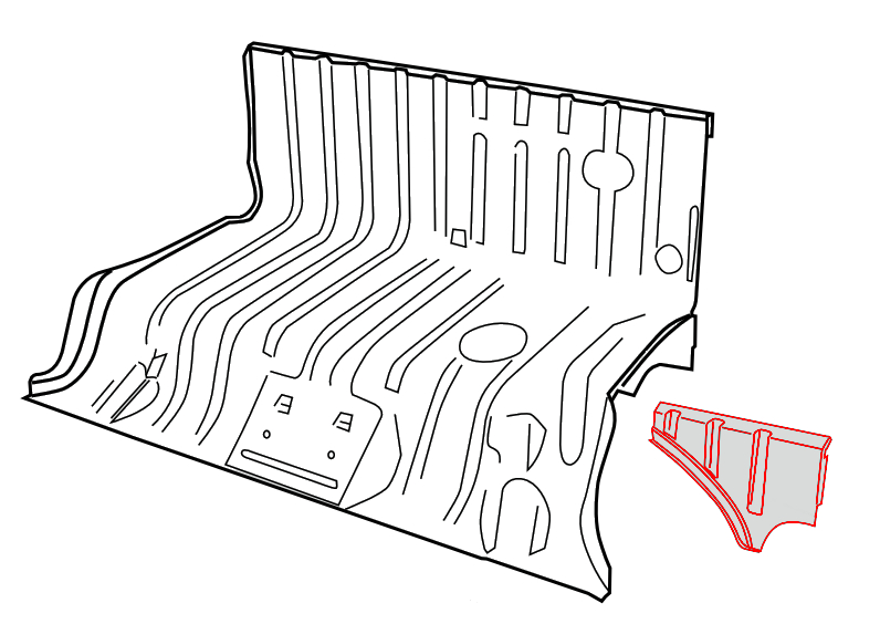 Front panel engine compartment left »7/60 - VW Beetle
